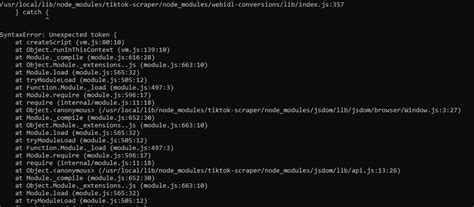 Nodejs Nodejs Module Syntax Error On Server But Running Perfectly
