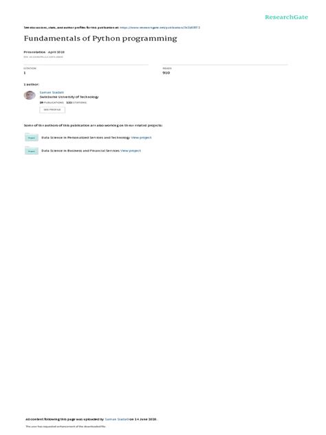 Fundamentals Of Python Programming April 2018 Pdf Python Programming Language