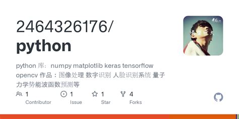 Github Python Python Numpy Matplotlib Keras Tensorflow Opencv