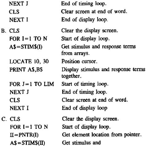 Three Basic Programs For Presenting A List Of Stimulus Response Pairs
