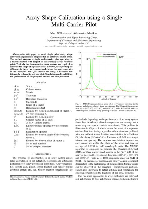 Pdf Array Shape Calibration Using A Single Multi Carrier Pilot