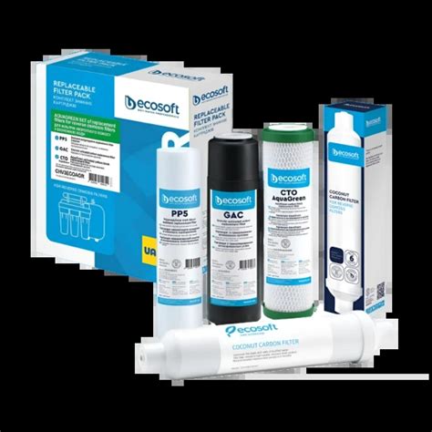 Комплект з 4 картриджів для фільтра зворотного осмосу Ecosoft Absolute без мінералізатора