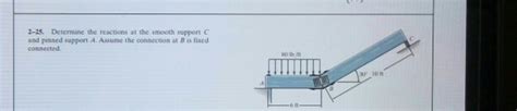 Solved 2 25 Determine The Reactions At The Smooth Support C