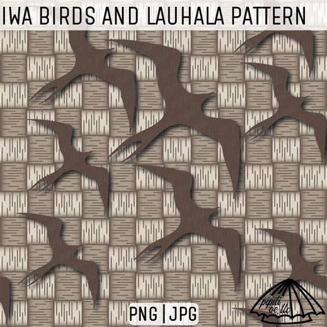 Iwa Birds And Lauhala Pattern Hawaii Seamless Pattern Hawaii Sublimation Design Background