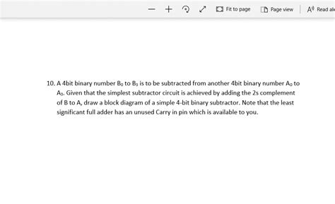 Solved Fit To Page Cd Page View A Read Alc 10 A 4bit