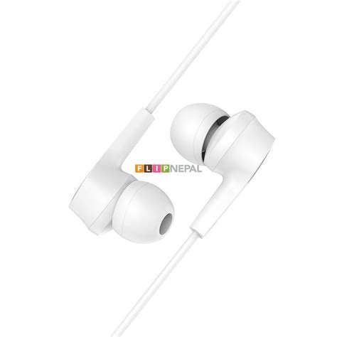 Hoco M42 Ice Rhyme Control Earphone With Mic ( Silver ) - Flipnepal