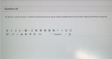 Solved Question 18 18 Write A Void Functionmethod Call