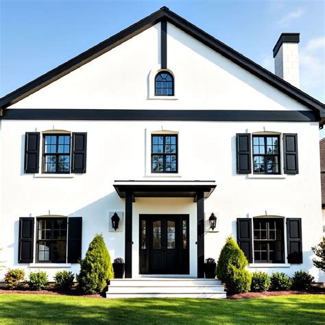 White Stucco Homes With Black Trim