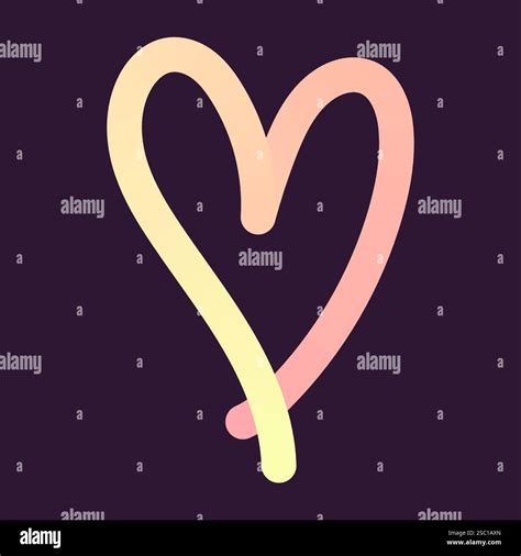 Gradient Heart Illustrations Modern Ribbon Shapes Intertwined Loops Smooth Curves Perfect