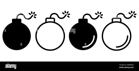 Burning fuse black bomb. Bomb with spark. Vector illustration. Eps 10 Stock Vector Image & Art ...