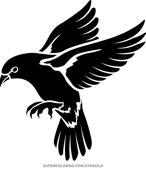 Stencil Of Bird In Flight Free Printable Papercraft Templates