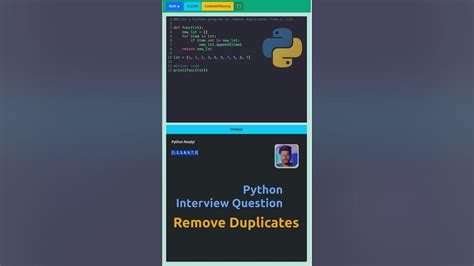 Python Program Remove Duplicates Python Coding Shortsfeed Youtube