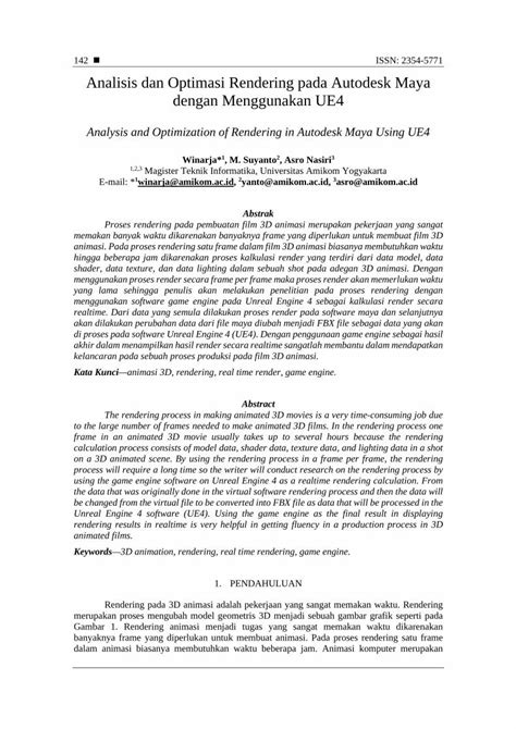 Pdf Analisis Dan Optimasi Rendering Pada Autodesk Maya Dengan
