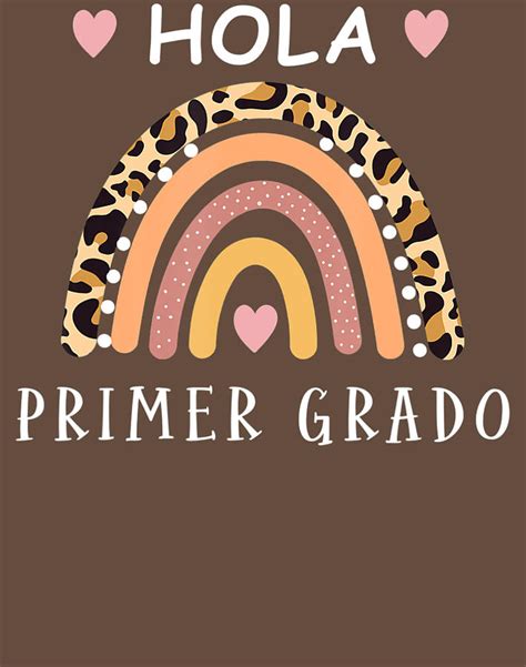 Hola Primer Grado Hello First Grade Spanish Teacher School Digital Art