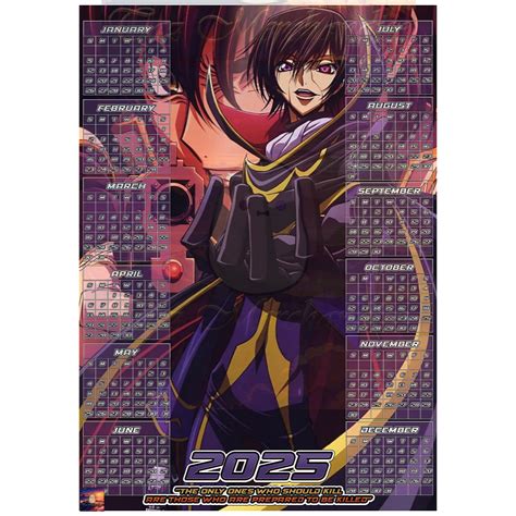Code Geass 2025 Calendar Sticker Laminated Shopee Malaysia