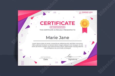 Red Colorful Certificate Appreciation Credentials Simple Geometric Abstract Word Template And