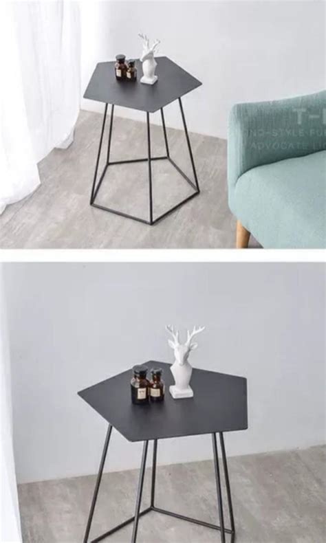Brand New Metallic Polygon Shapes Side Table Furniture And Home Living