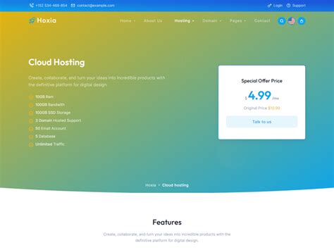 Hoxia Next Js Web Hosting Web Domain Template