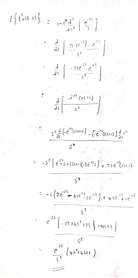 [solved] laplace transform t 2u t 2 please be detailed course hero