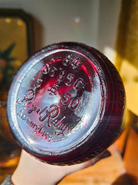 Antique Royal Ruby Red Beer Bottle Anchorglass Anchor Hocking Man Cave Decor Vintage Breweriana
