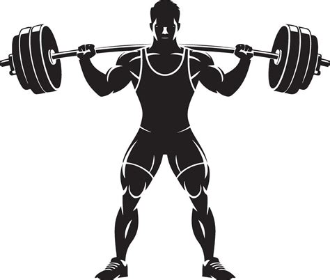 Powerful Weightlifter Silhouette In Action 60696131 Vector Art At Vecteezy