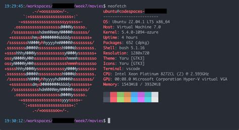 Got A Bit Bored Of Sql So I Ran Neofetch On The Codespace Terminal R