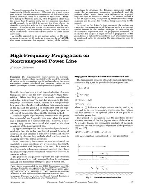 1964 high frequency propagation on nontransposed power line pdf pdf