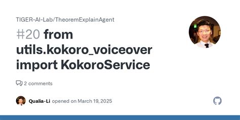 from utils kokoro voiceover import kokoroservice · issue 20 · tiger ai lab theoremexplainagent