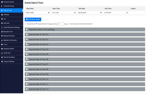 recurring events addon for woocommerce event manager magepeople