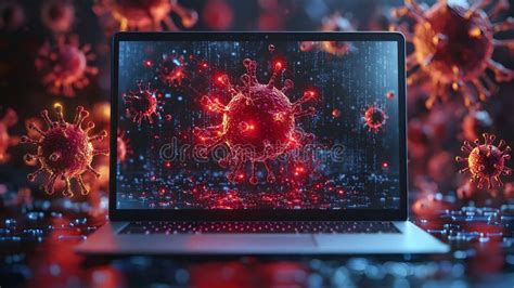 Laptop Displaying Malware Concept On Screen Stock Illustration Illustration Of Artificial