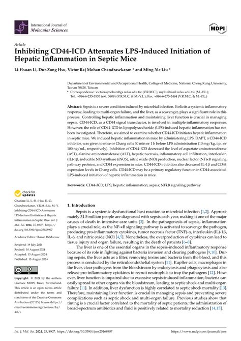 Pdf Inhibiting Cd44 Icd Attenuates Lps Induced Initiation Of Hepatic