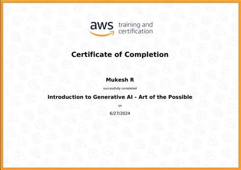 Completed Generative Ai Course On Aws Mukesh R Posted On The Topic