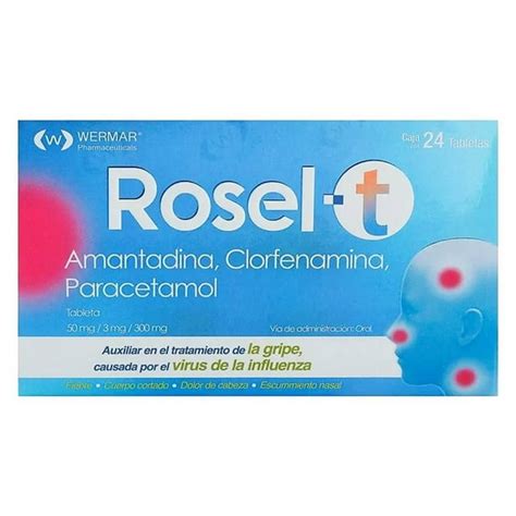 Rosel T Amantadina 50 Mg Clorfenamina 3 Mg Paracetamol 300 Mg 24 Tabletas Walmart