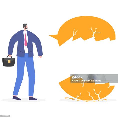 Businessmen Failed To Communicate Broken Speech Chart Message Stock