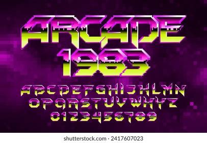 Arcade 1983 Alphabet Font Pixel Letters Stock Vector (Royalty Free) 2417607023 | Shutterstock
