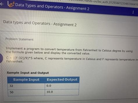 Solved • Assignment 1 Data Types And Operators Assignment