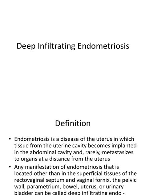Deep Infiltrating Endometriosis Pdf Health Sciences Womens Health