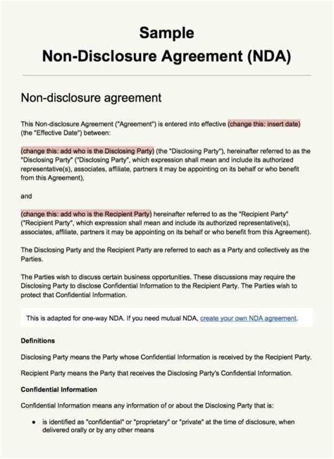 Non Binding Contract Template Non Binding Agreement Template Advanced