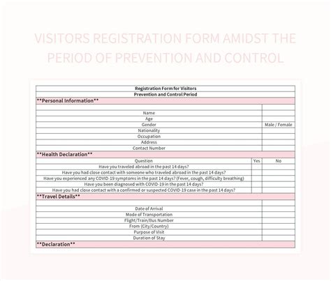 Updated Visitor Registration Form For Company During Registration