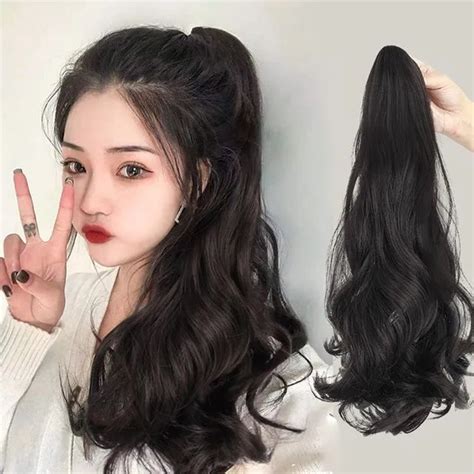 뤼야의아지트 웨이브 포니테일 헤어피스 묶음머리 웨이브가발집게 패션아이템 위시버킷