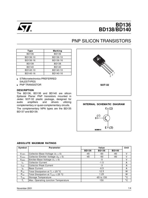 Bd140 Datasheet Pdf Bipolar Junction Transistor Transistor