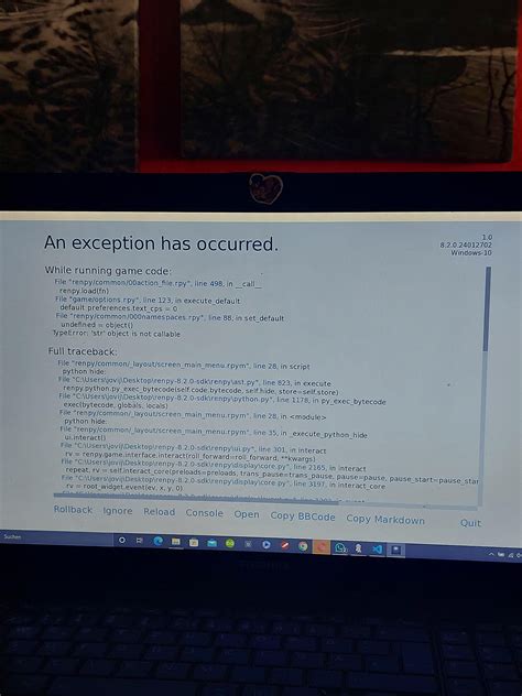 An Exception Has Occurred R Renpy