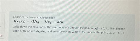 Solved Consider The Two Variable