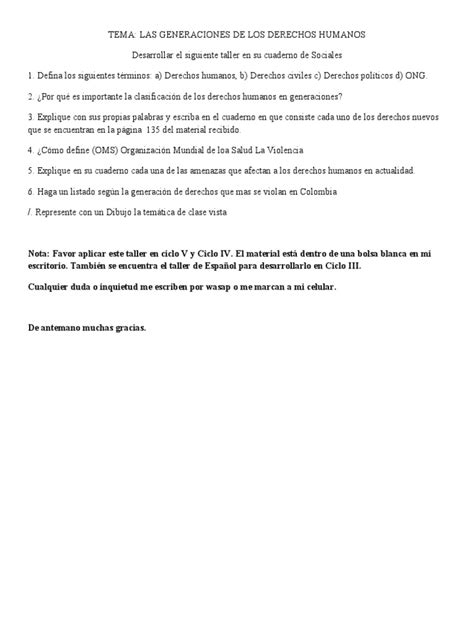 Generaciones De Derechos Humanos Pdf