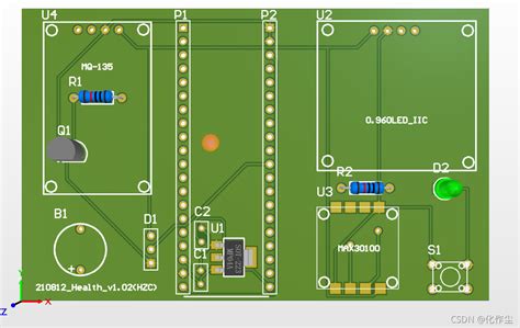 stm32项目设计：温湿度空气质量报警器 分享源码、pcb 温湿度报警器控制电路板设计 csdn博客