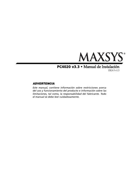 Maxsys 4020 V3 3 Manual Instalador Pdf Pdf Batería Electricidad Gsm