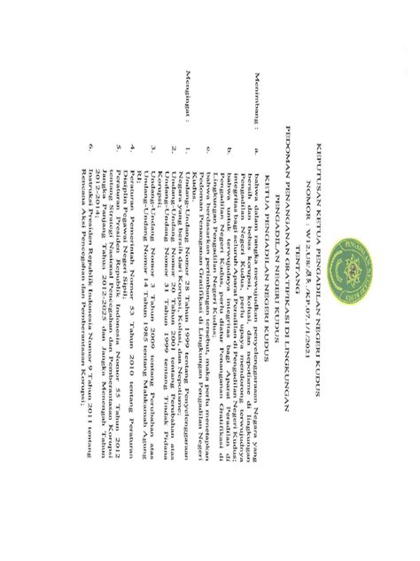 Sk Pedoman Penanganan Gratifikasi Pdf