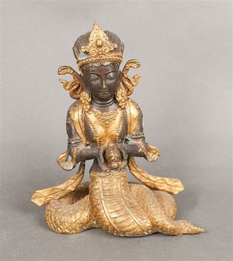 Lot Sino Tibetan Type Partial Gilt And Patinated Copper Alloy The
