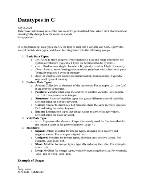 data types pdf