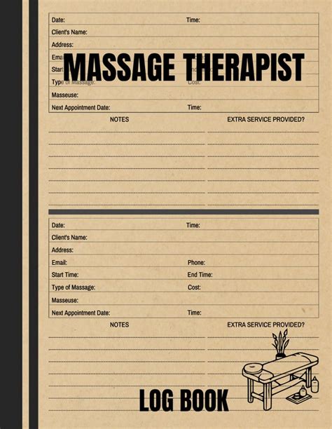 Massage Therapist Log Book Cute Logbook T For Massage Therapists